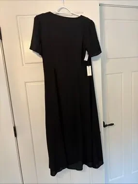 Babaton | Dresses | Babaton Elin Black Buttonfront Vneck Midi Dress ...